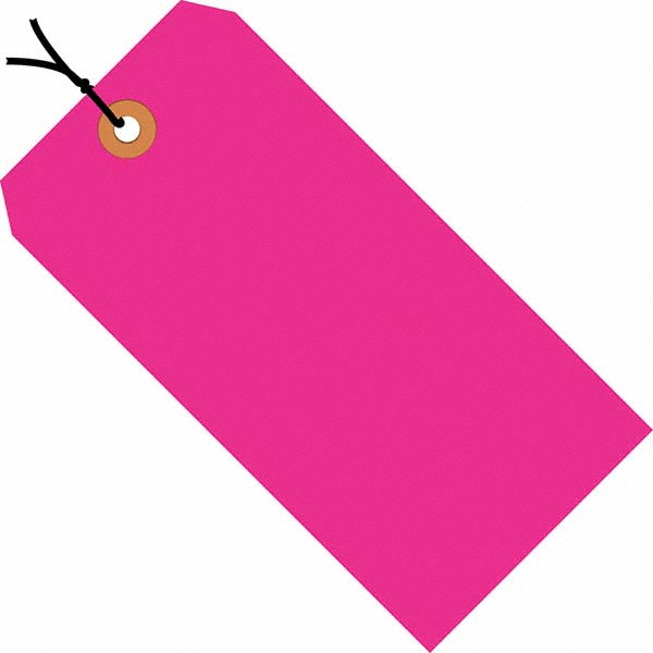 Value Collection - Blank Tag: 3-1/4'' High, Fluorescent Pink, Synthetic ...