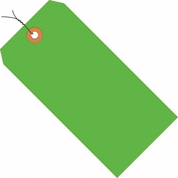 Value Collection - Blank Tag: 3-1/4'' High, Fluorescent Green ...