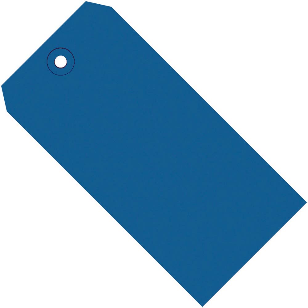 Value Collection - Blank Tag: 2-3/4'' High, Dark Blue, Synthetic Paper ...