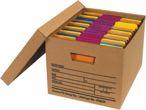 Made in USA - 1 Compartment, 12" Wide x 15" Deep, File Storage Boxes ...