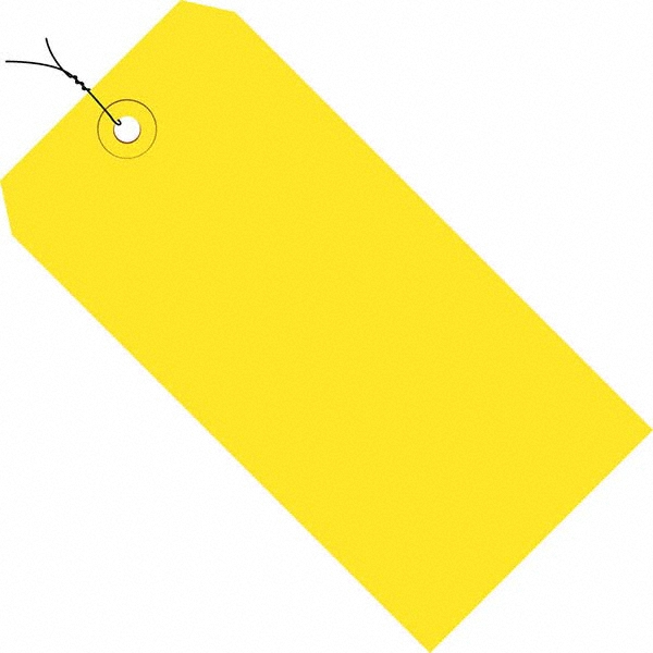 Value Collection - Blank Tag: 3-3/4'' High, Yellow, Synthetic Paper ...