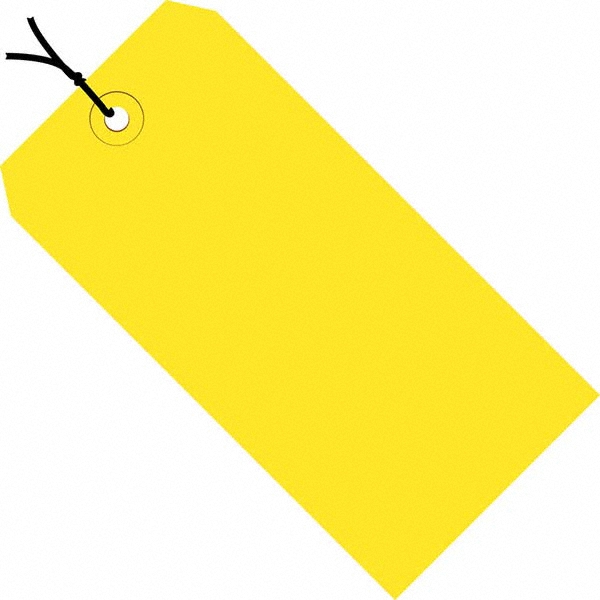 Value Collection - Blank Tag: 4-1/4'' High, Yellow, Synthetic Paper ...
