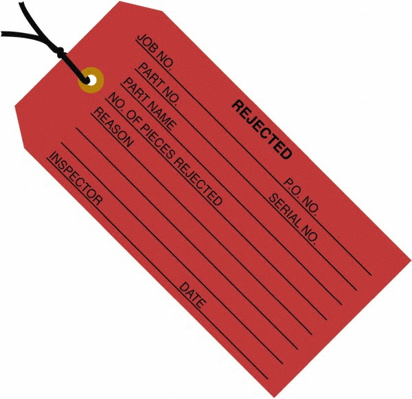 Value Collection - Blank Tag: 4-3/4'' High, Red, Synthetic Paper | MSC ...