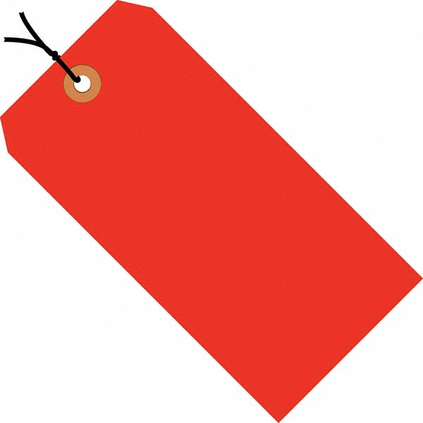 Value Collection - Blank Tag: 4-1/4'' High, Fluorescent Red, Synthetic ...