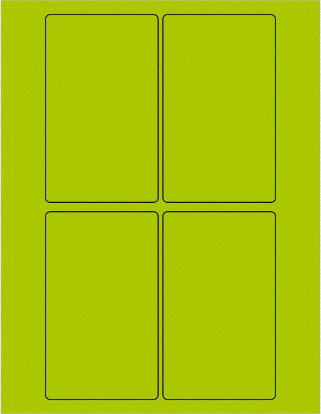 Tape Logic - Label Maker Label: Fluorescent Green, Paper, 5" OAL, 3 ...