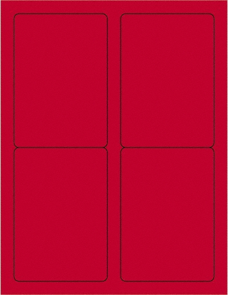 Tape Logic - Label Maker Label: Fluorescent Red, Paper, 5" OAL, 3-1/2 ...