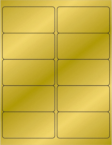 Tape Logic - Label Maker Label: Gold, Paper, 4" OAL, 4" OAW, 1,000 per ...