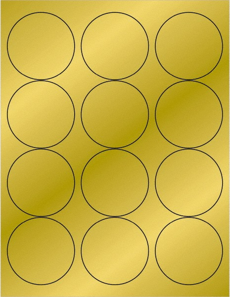 Tape Logic - Label Maker Label: Gold, Paper, 2-1/2" OAL, 2-1/2" OAW ...