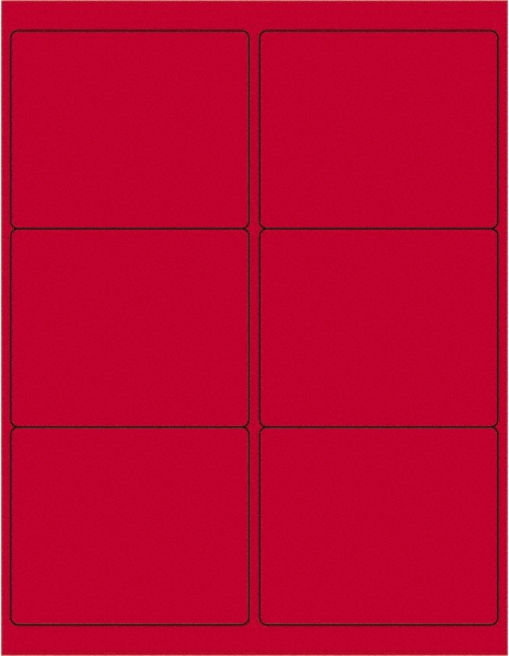 Tape Logic Pack Of 600 4 X 4 Fluorescent Red Paper Laser Labels 