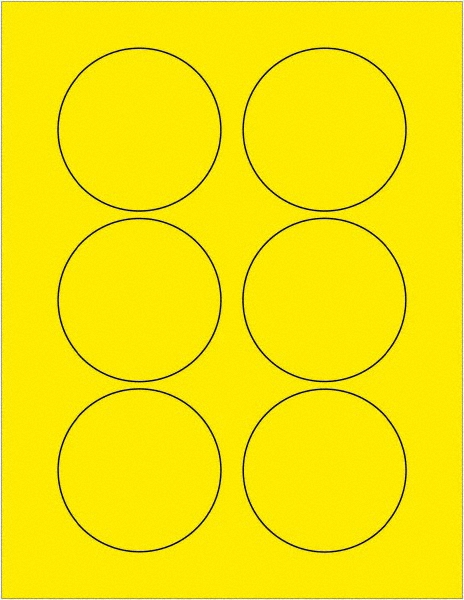 Tape Logic - Label Maker Label: Fluorescent Yellow, Paper, 3" OAL, 3 ...