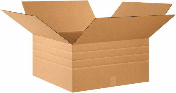 Made in USA - Multi-Depth Shipping Box: 24" Long, 24" Wide, 12" High ...