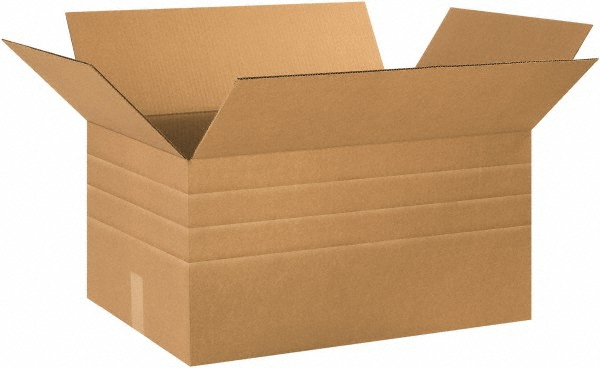 Made in USA - Multi-Depth Shipping Box: 24" Long, 16" Wide, 12" High ...