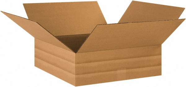 Made in USA - Multi-Depth Shipping Box: 18" Long, 18" Wide, 6" High ...