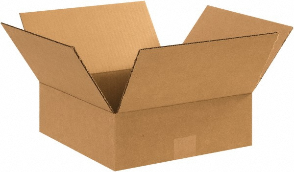 Made in USA - Corrugated Shipping Box: 12" Long, 12" Wide, 4" High ...