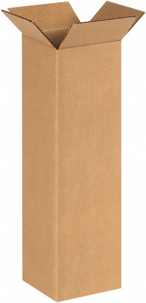 Made in USA - Corrugated Shipping Box: 6" Long, 6" Wide, 20" High | MSC ...