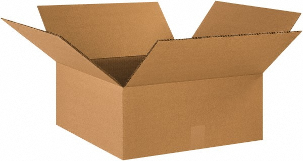Made in USA - Heavy-Duty Corrugated Shipping Box: 18" Long, 18" Wide, 8 ...