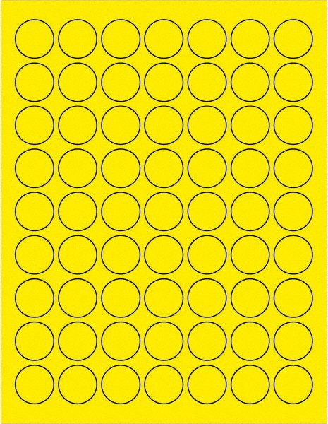 Tape Logic - Label Maker Label: Fluorescent Yellow, Paper, 1" OAL, 1 ...