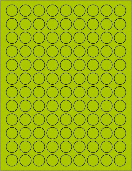 Tape Logic - Label Maker Label: Fluorescent Green, Paper, 3/4" OAL, 3/4 ...