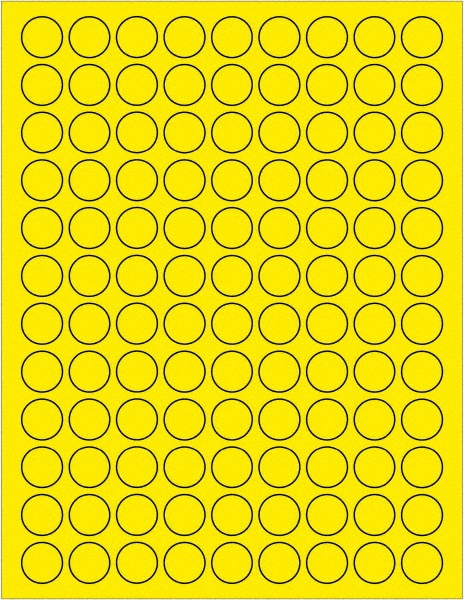 Tape Logic - Label Maker Label: Fluorescent Yellow, Paper, 3/4" OAL, 3/ ...