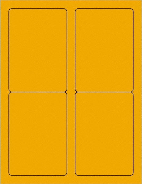 Tape Logic - Label Maker Label: Fluorescent Orange, Paper, 5" OAL, 3-1/ ...