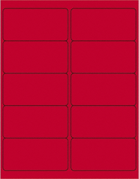 Tape Logic - Label Maker Label: Fluorescent Red, Paper, 4" OAL, 4" OAW ...