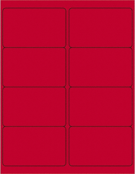 Tape Logic - Label Maker Label: Fluorescent Red, Paper, 4" OAL, 4" OAW ...