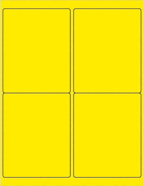 Tape Logic - Label Maker Label: Fluorescent Yellow, Paper, 5" OAL, 4 ...