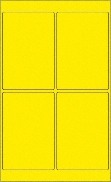 Tape Logic - Label Maker Label: Fluorescent Yellow, Paper, 6" OAL, 4 ...