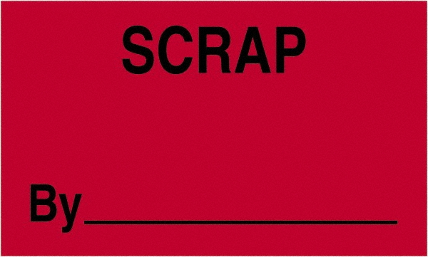 Tape Logic - Label Maker Label: Fluorescent Red, Paper, 5" OAL, 5" OAW ...