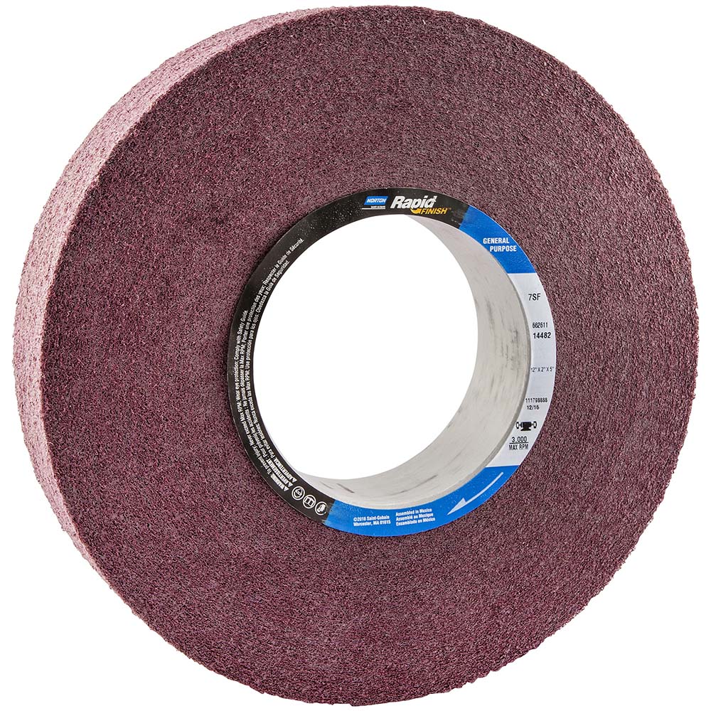 Norton - Deburring Wheel: 12" Dia, 2" Face Width, 5" Hole, Density 7 ...