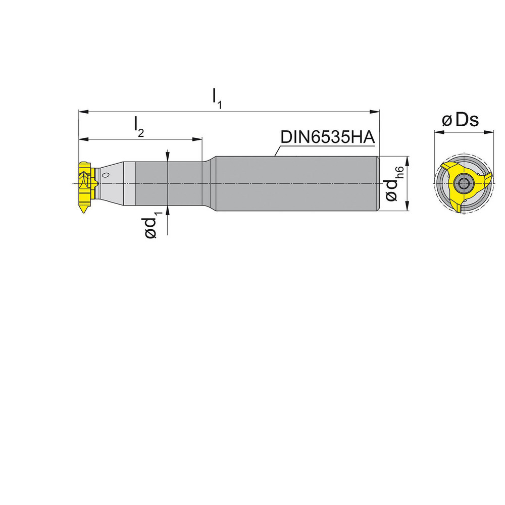 HORN - Replaceable Tip Milling Shanks: Shank Type: Cylindrical; Shank ...