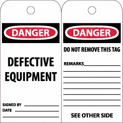AccuformNMC - Accident Prevention Tag: 6" High, 3" Wide, Poly, "DANGER ...