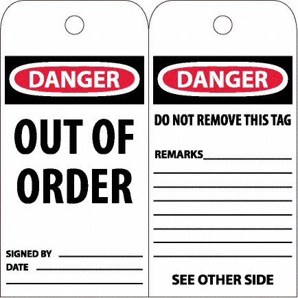 AccuformNMC - Accident Prevention Tag: 6" High, 3" Wide, Unrippable ...