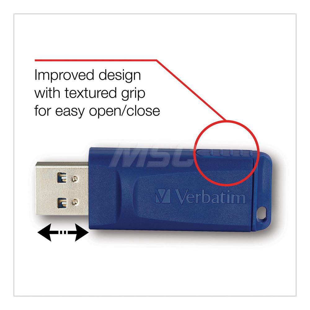 Verbatim - Office Machine Supplies: Flash Drive, Blue, 1 per Pack | MSC ...