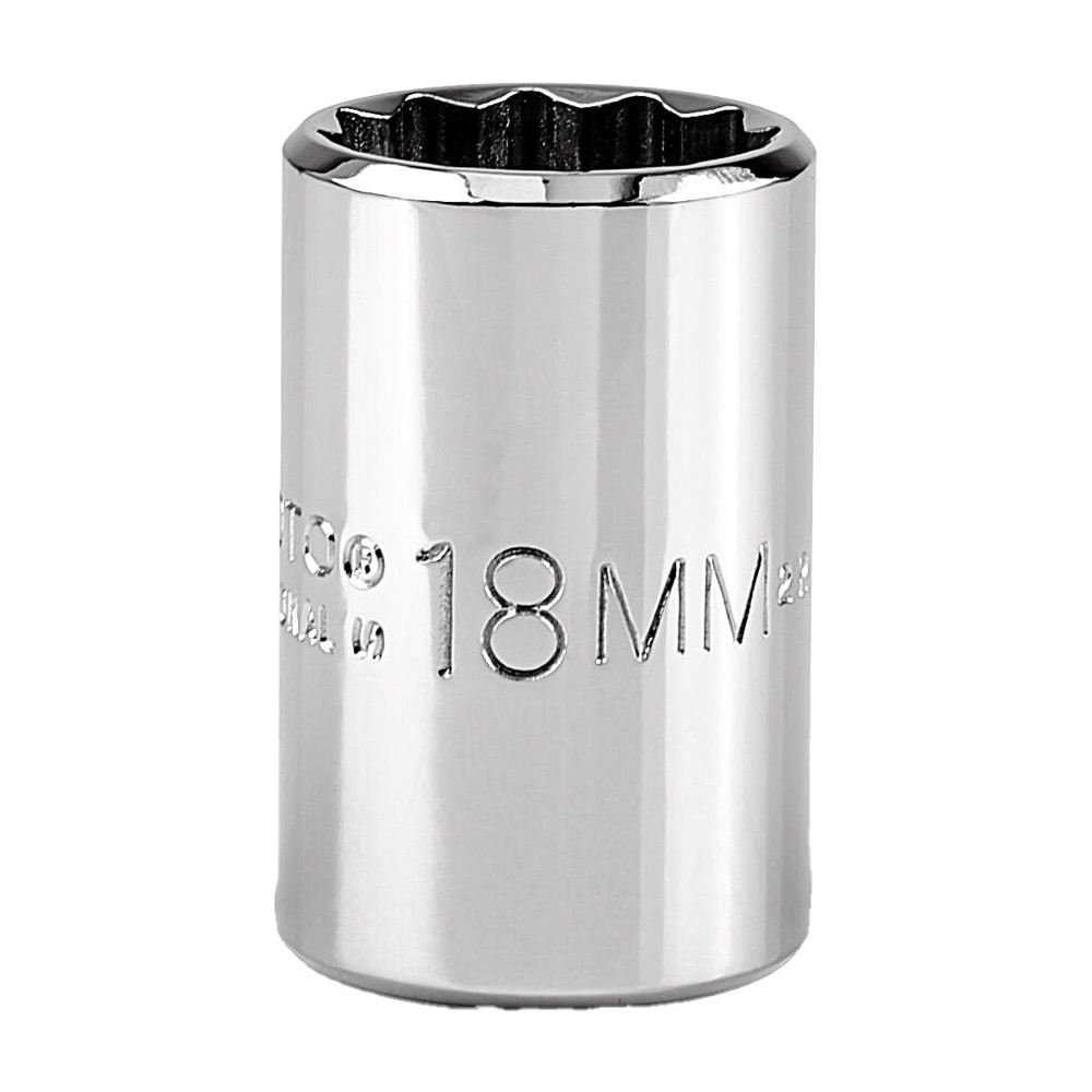Proto - Standard Hand Socket: 1/2" Drive, 18.00 mm Socket, 12-Point ...