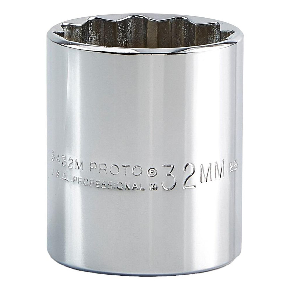Proto - Standard Hand Socket: 1/2" Drive, 32.00 mm Socket, 12-Point ...