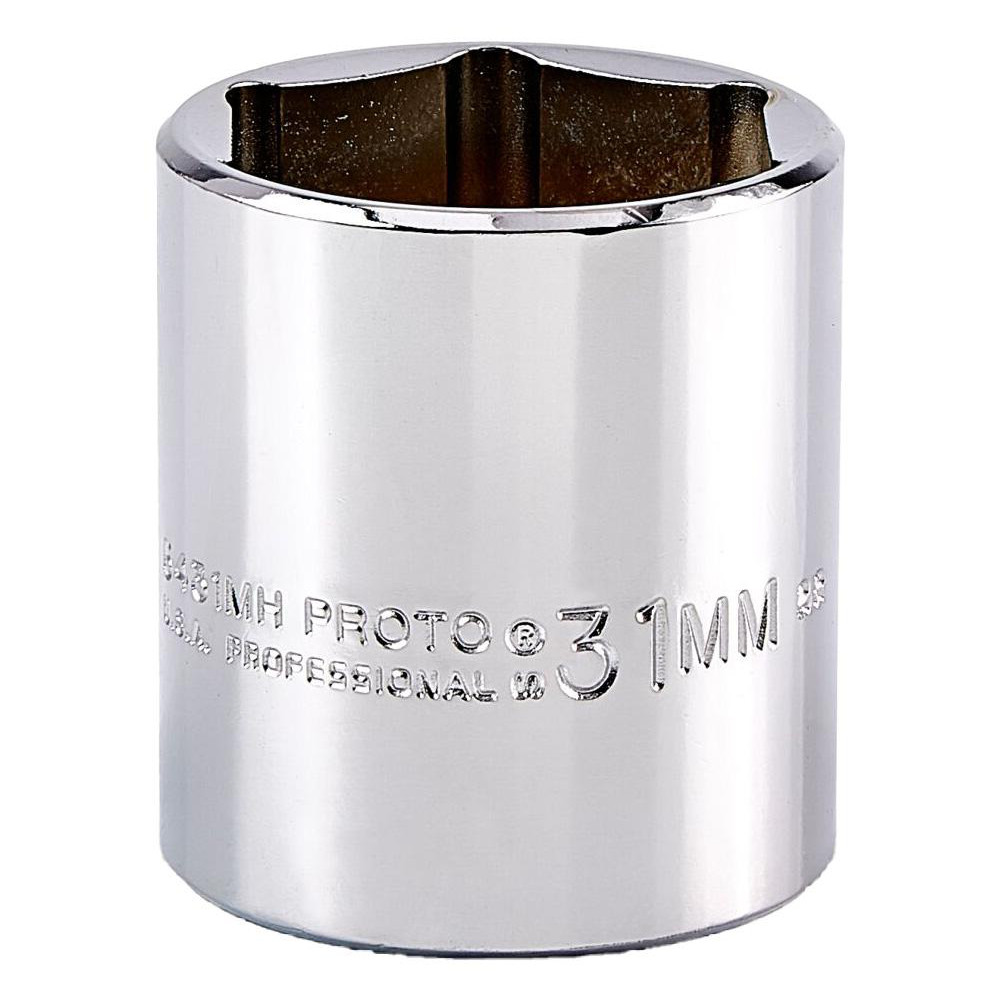 Proto - Standard Hand Socket: 1/2" Drive, 31.00 mm Socket, 6-Point ...