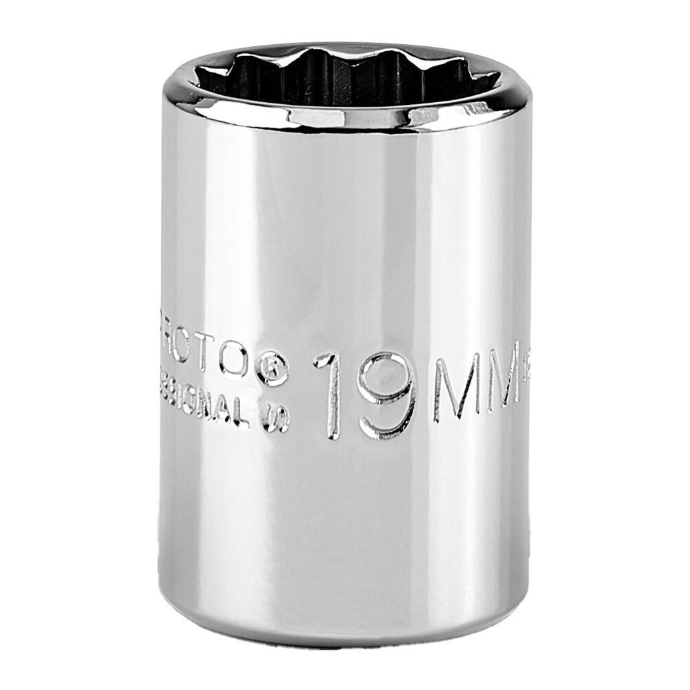 Proto - Standard Hand Socket: 1/2" Drive, 19.00 mm Socket, 12-Point ...
