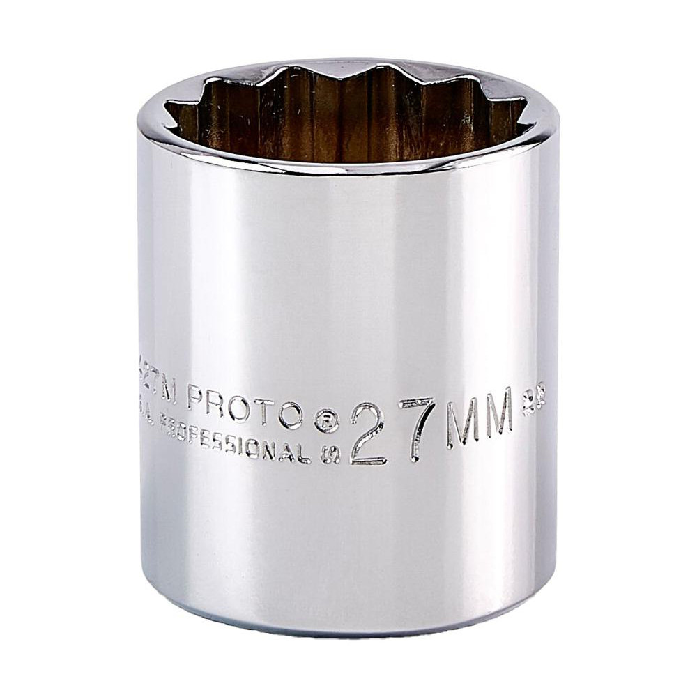 Proto - Standard Hand Socket: 1/2" Drive, 27.00 mm Socket, 12-Point ...