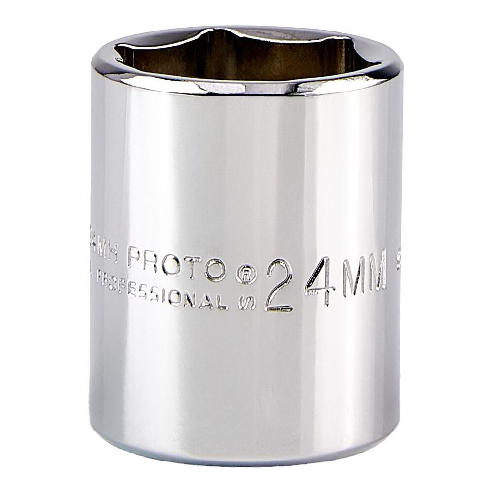 Hand Socket: 24 mm Socket, 6-Point - Chrome-Plated