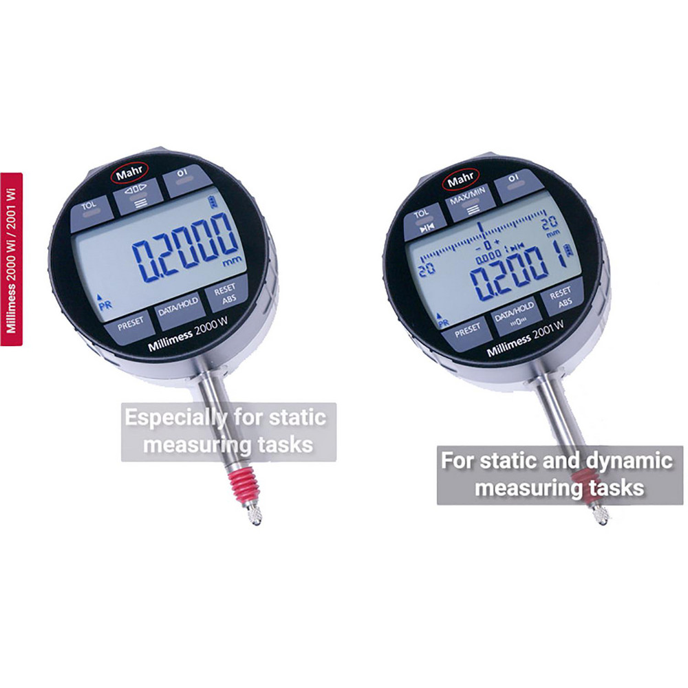 Mahr - LCD & Touch Screen Electronic Drop Indicator: 2.00 mm Max, ± (0,2 + 0,5 x L) mm Accuracy ...