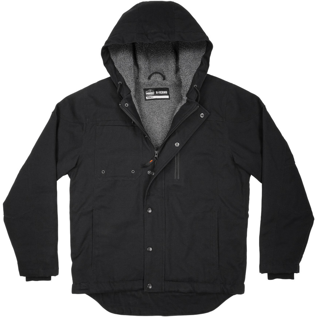 Ergodyne - Water Resistant Jacket: Size Medium, Canvas, Zipper & Snaps ...