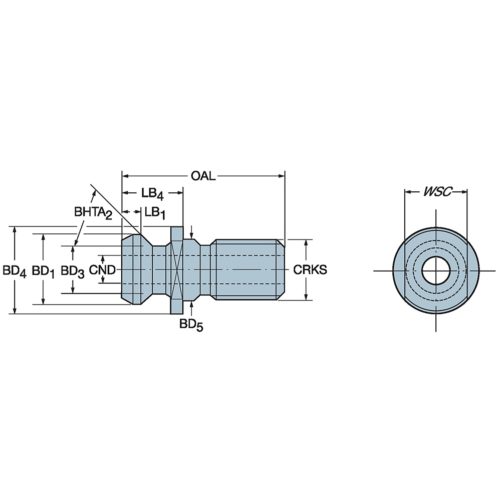Sandvik Coromant - CATV40 Retention Knob: 5/8-11 Thread Size, 75.00 deg ...