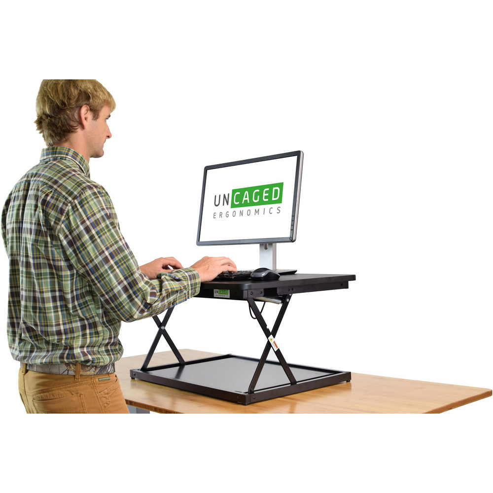 Uncaged Ergonomics - Sit-to-Stand Table Desk: Black | MSC Direct