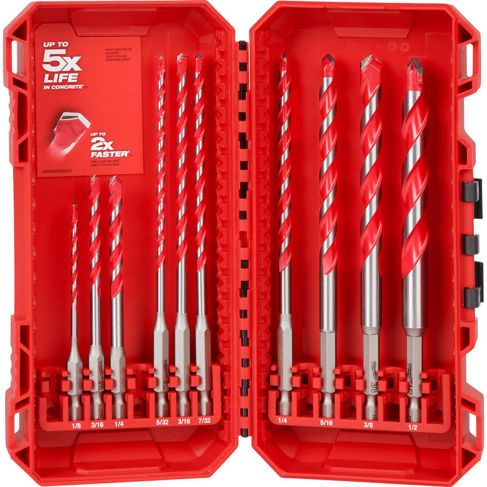 Milwaukee Tool - Drill Bit Set: Hex Shank Drill Bits, 10 Pc, Bi-Metal ...