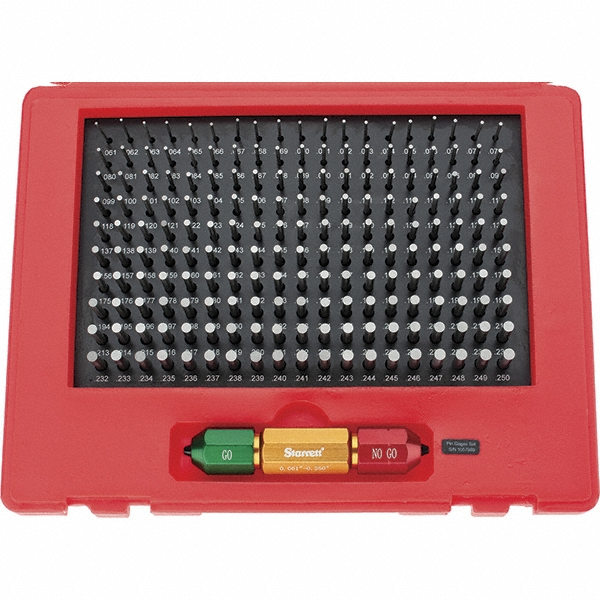 Starrett - 0.061 to 0.25" Class ZZ Plus Plug & Pin Gage Set - 40194474 ...