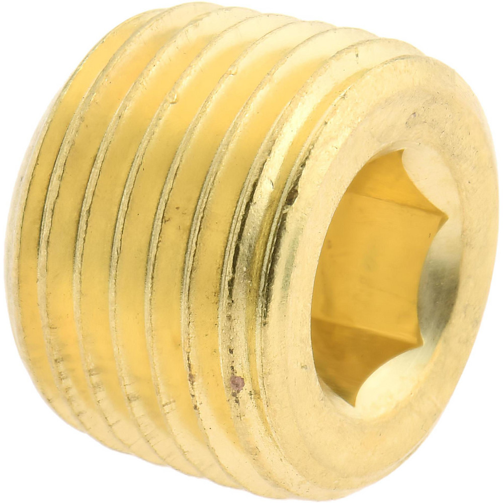 Made in USA - Socket Pressure Plug: 1/8-27 Thread, Brass | MSC Direct