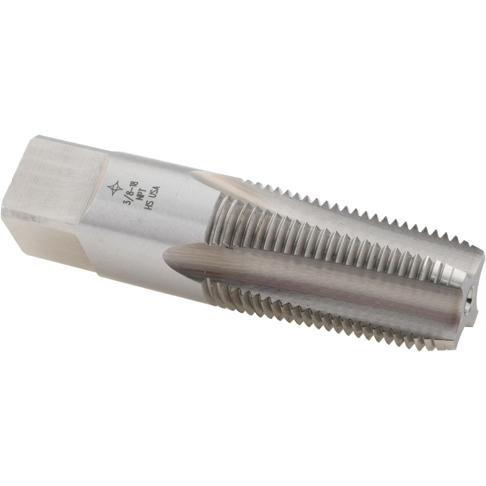 Cleveland - Standard Pipe Tap: 3/8-18, NPT, 4 Flutes, High Speed Steel ...