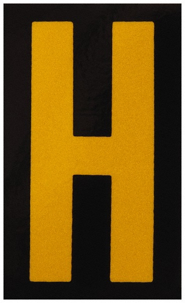 STRANCO - Number & Letter Label: "H", Rectangle, 1.75" Wide | MSC Direct