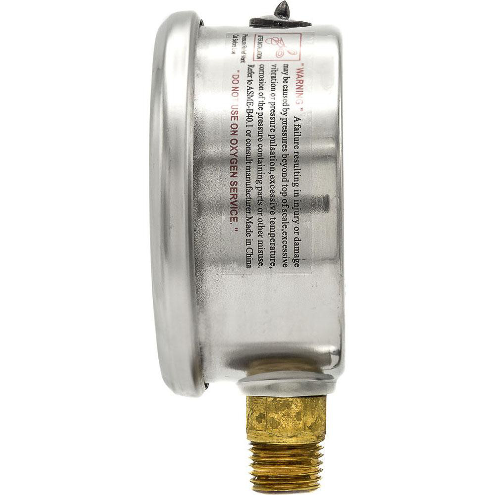 PIC Gauges - Pressure Gauge: 2-1/2" Dial Dia, 0 to 60 psi, 1/4" MNPT, Lower Mount | MSC Direct